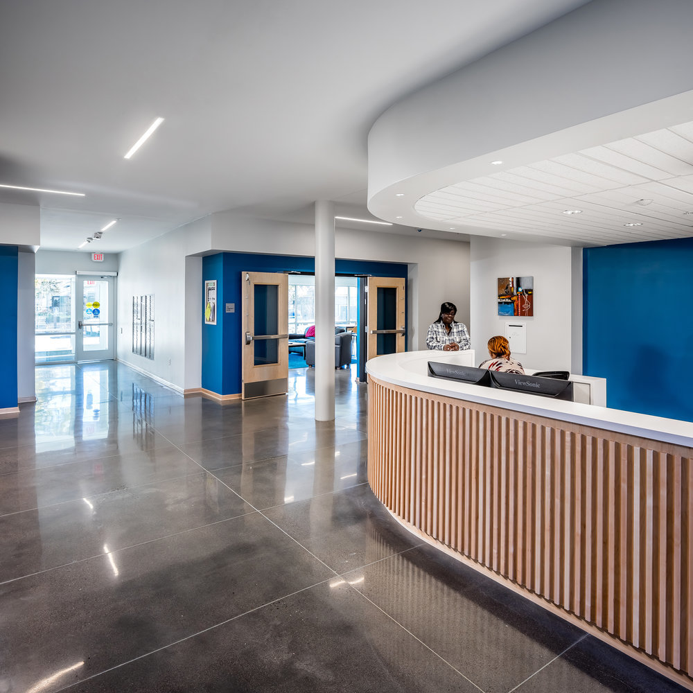 Marshall Flats lobby design | Cermak Rhoades Architects