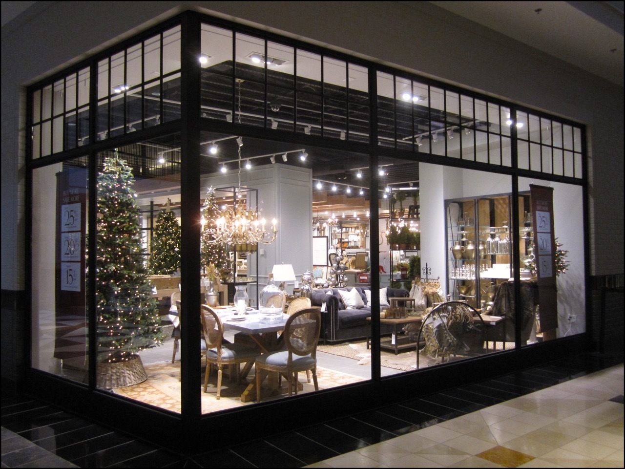 metal boutique Ballard Designs mall line storefront | Metal Boutique