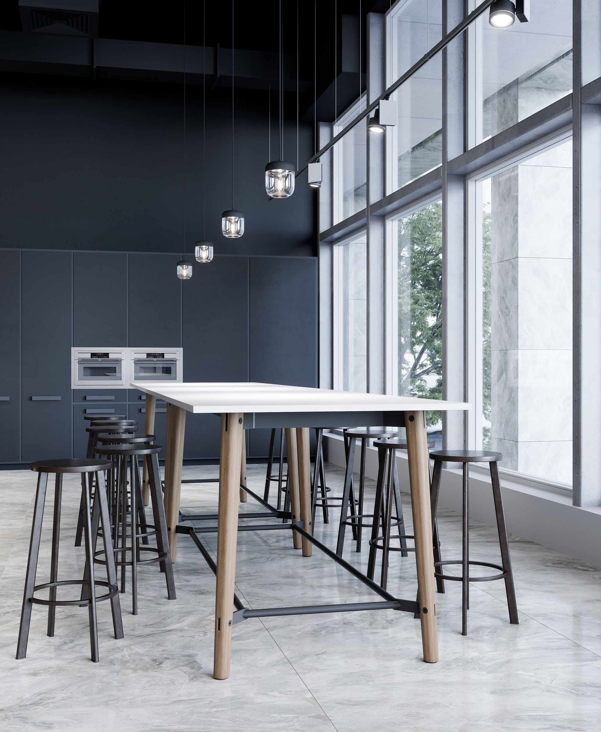 Metro barstools with Voodoo table | KFI Studios