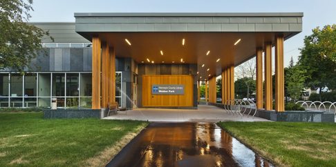 Modern library entrance design | Clark Engineering