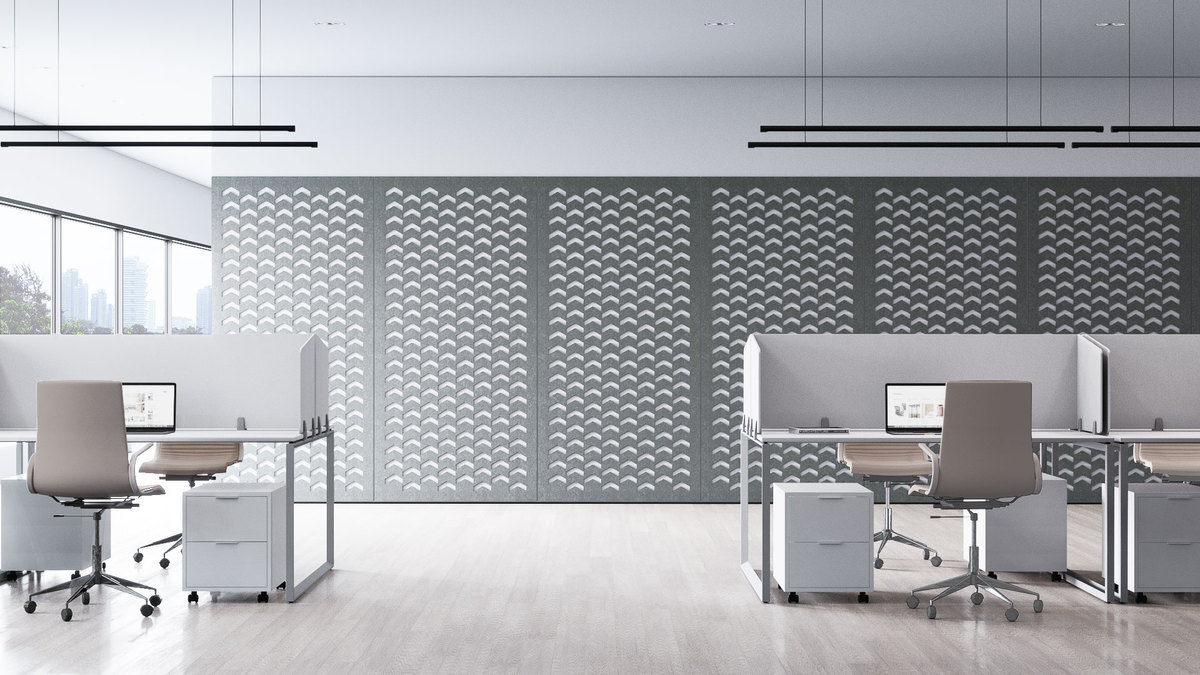 Mounted Acoustic Wall Panel in Open Office Environment | MPS Acoustics
