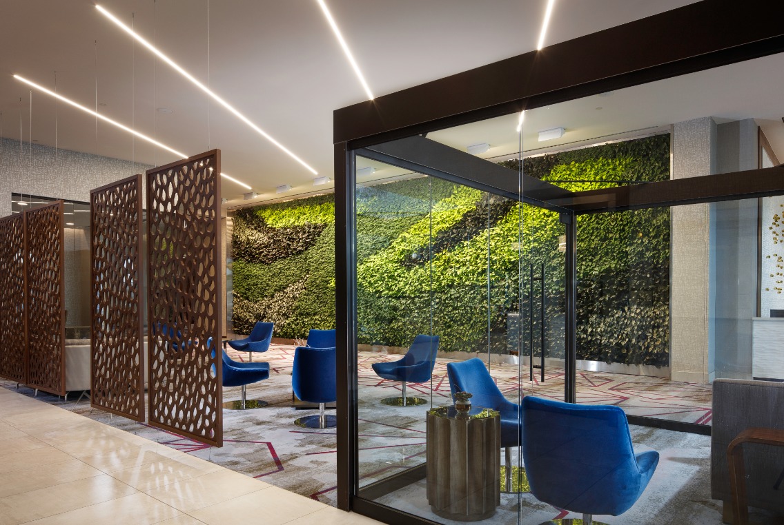 Natura Embassy Suites Amarillo Green Living Wall Lobby Design | Natura