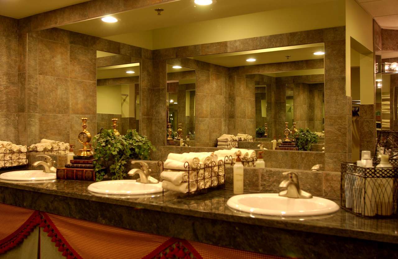 Nor-son commercial construction Glacial Waters Spa restroom | Nor-Son ...