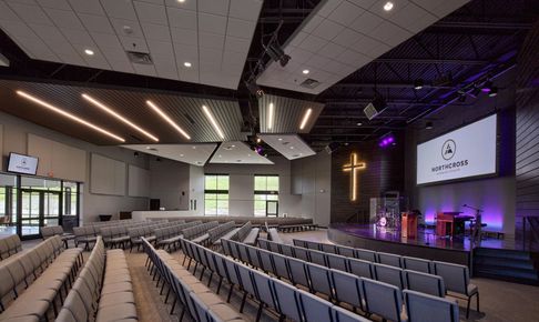 NorthCross Lutheran Church Station 19 church lounge | Station 19 Architects