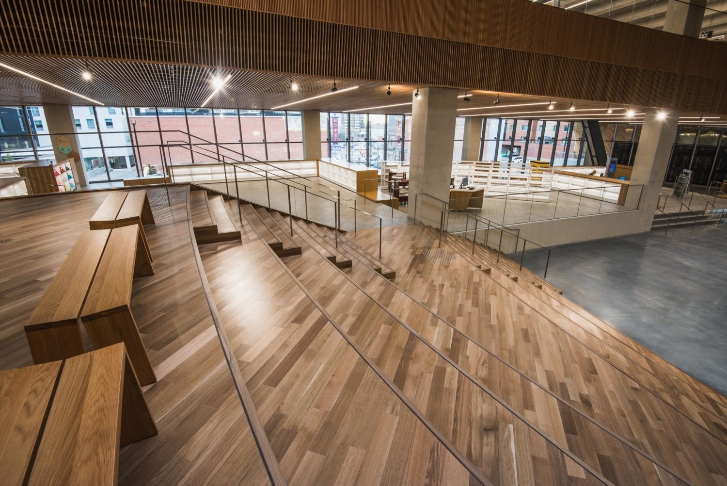 Nydree Flooring Calgary Public Library Common Area Interior Hardwood ...