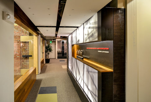 Breakroom with stepped seating | Lubowicki Architecture