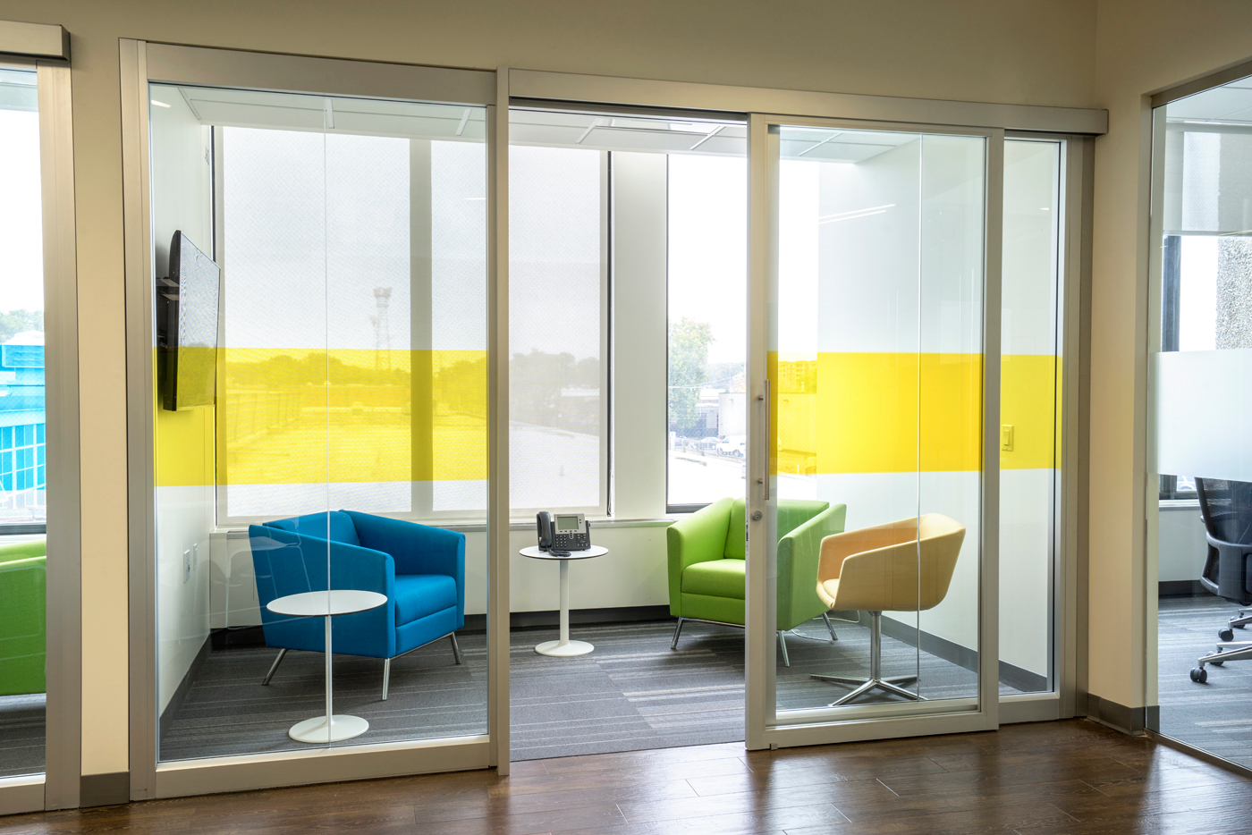 office huddle room seating and design | TZS Design