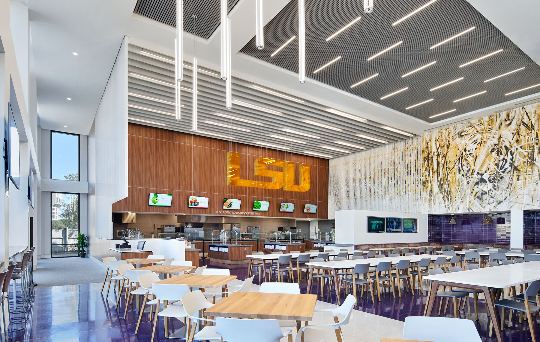 OFS Louisiana State University Football Locker Room Cafeteria Seating | OFS