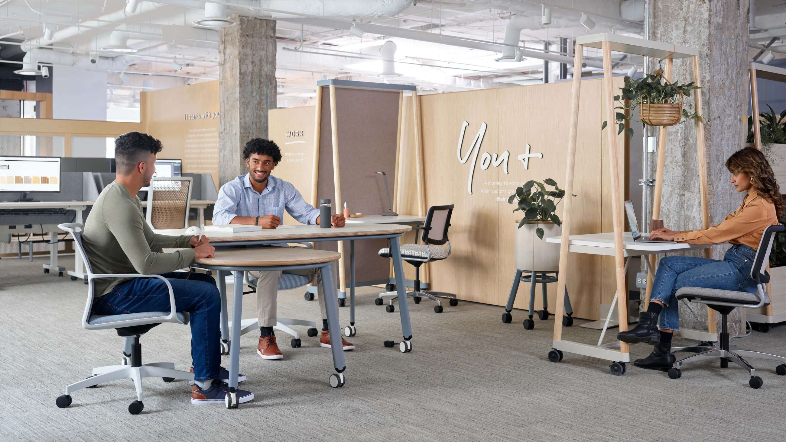 OFS Neocon 2023 Village Square Open Office Workspace Seating and Tables ...