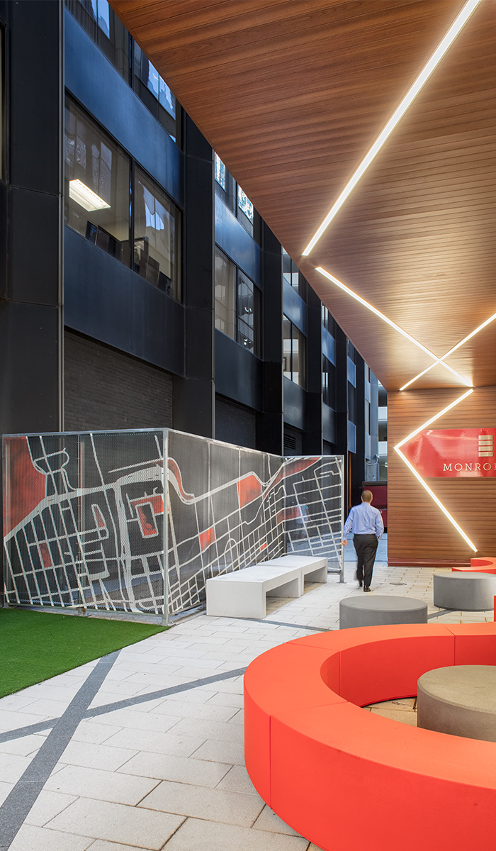 Outdoor park corridor walkway | Shive-Hattery