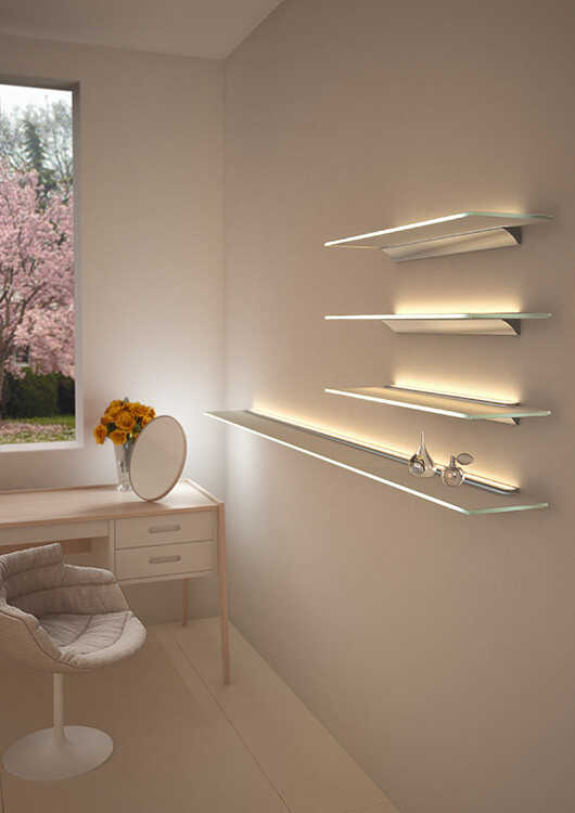 Shelf bracket Edge-lit LED Channel ~ Model Pula | Uniform Linear