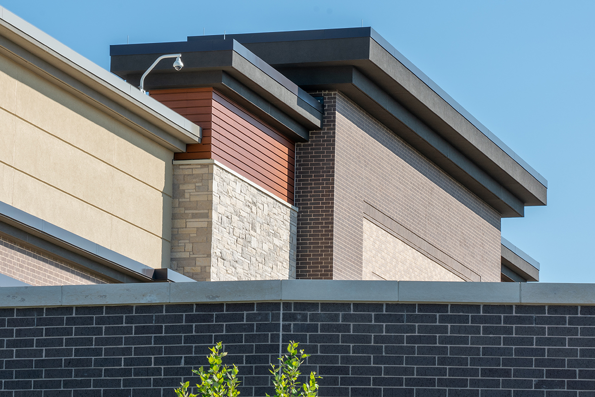 Pure + FreeForm Scheels Palocco Walnut Exterior Cladding Accents Close ...