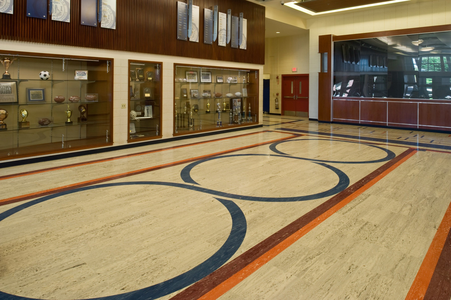 Roppe Marbleized Westerly HS Trophy Cases | Roppe