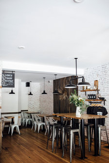 Rustic cafe interior design layout | Barn Light Electric