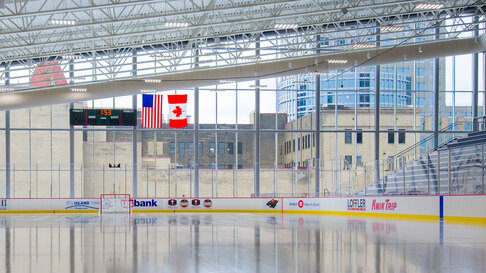 SageGlass Tria Rink Treasure Island Center Interior Rink 4 | SageGlass