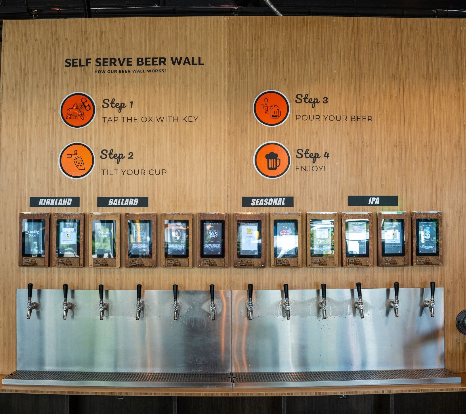 Self-Serve Beer Wall Close Up | Lamboo®