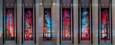 Backlit Glass Art Feature Walls | 81 Bay Street | GPI Design