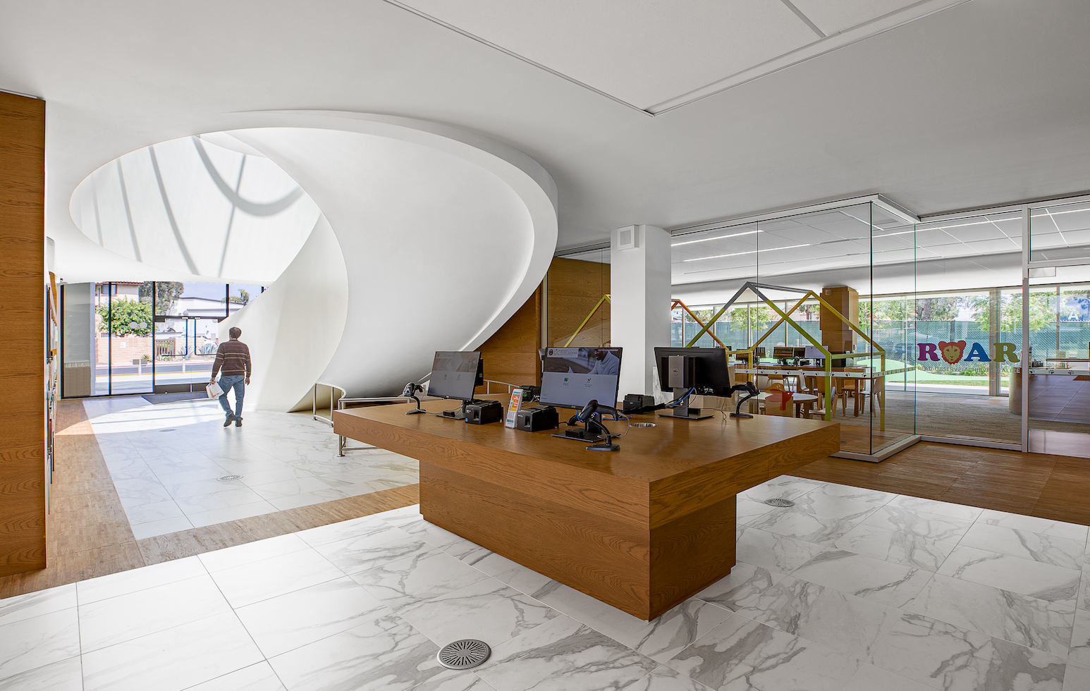 Skylight Atrium and Lobby Entryway in the Interior of the Library in ...