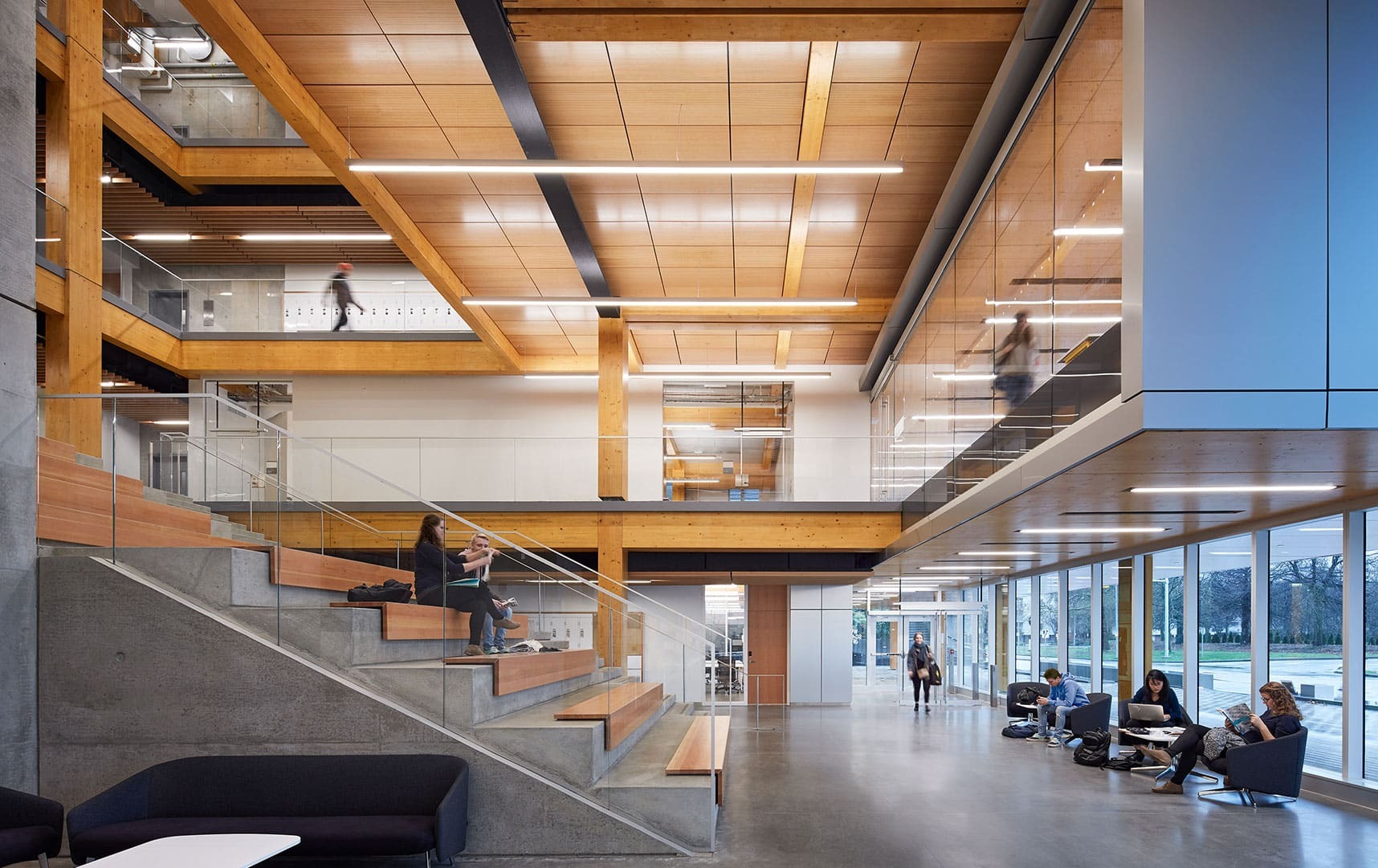 Student Common Area Atrium Mezzanine Tiered Seating | Fluxwerx