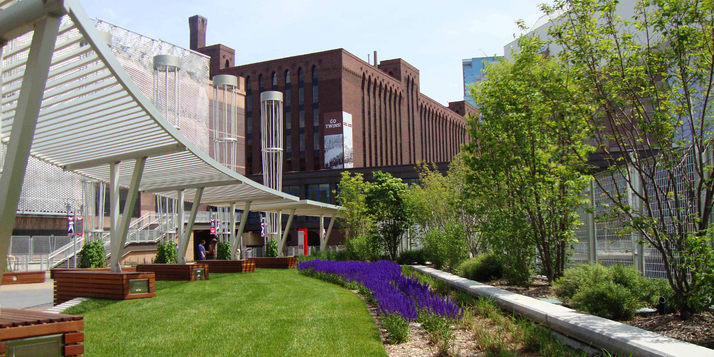 Target Field Plaza architectural landscaping | Solution Blue