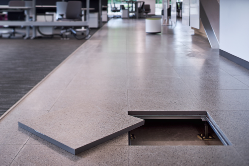 Tate Ford Research and Innovation Center interior raised access ...