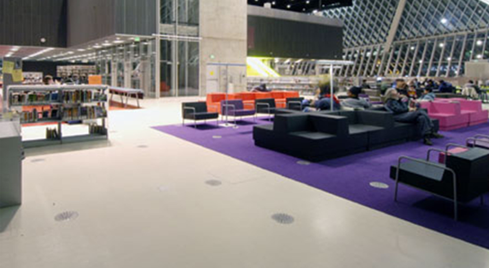 Tate Seattle Public Library interior seating 1 | Tate Inc.