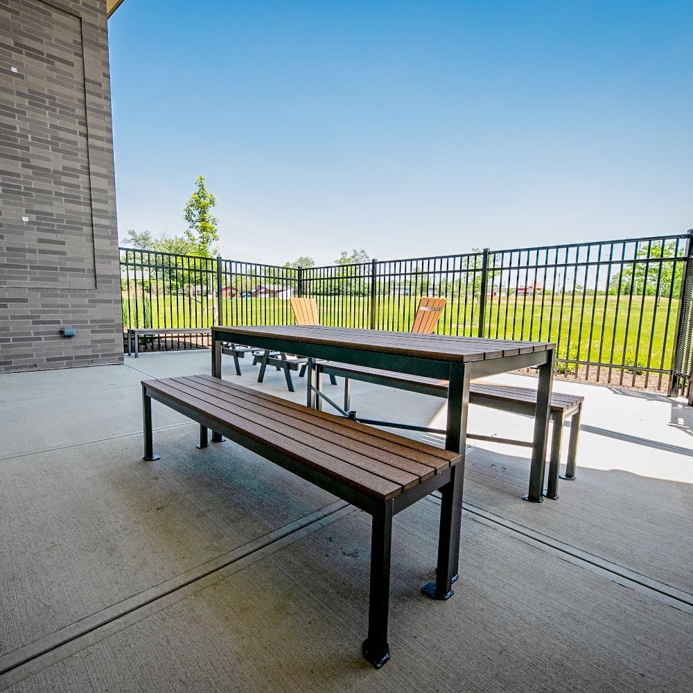 Thomas Steele Monona Picnic Table Exterior Patio Table | Thomas Steele