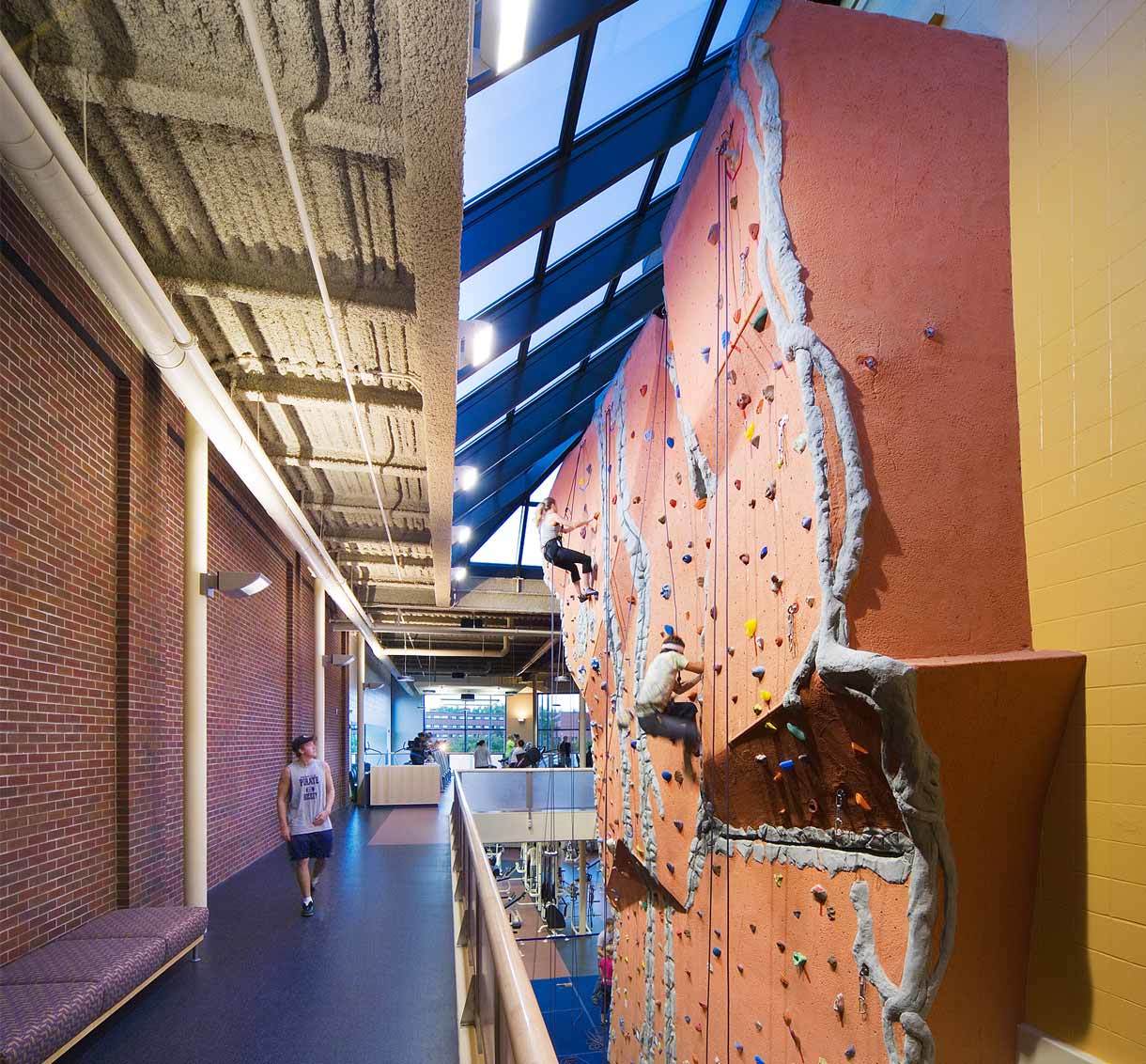 University of Minnesota Duluth Sports Health Center TKDA gym and rock ...