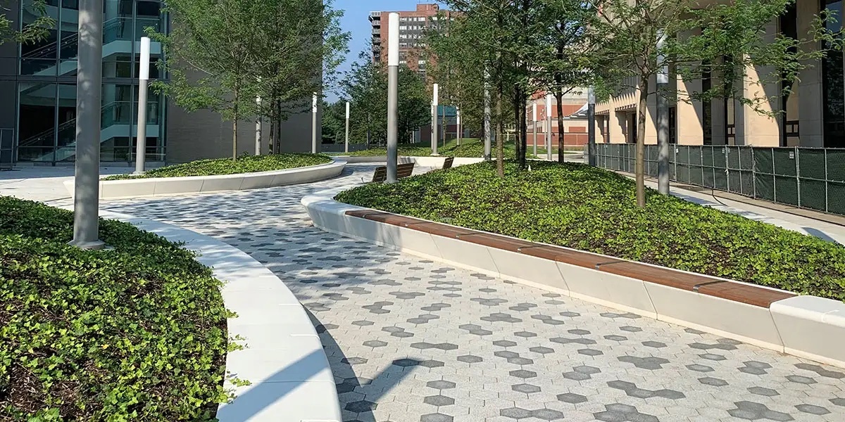 Urban Courtyard Design, Precast Concrete Seating | Wausau Tile