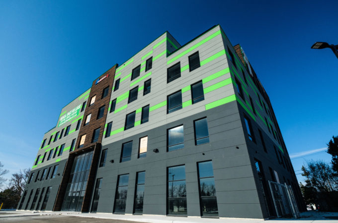 Vibrant Color Finish healthcare exterior design | Nawkaw