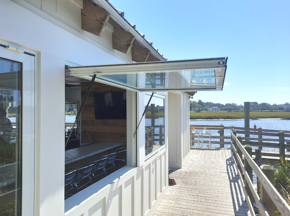 Waterfront Bar with ActivWall Gas Strut Windows | ActivWall