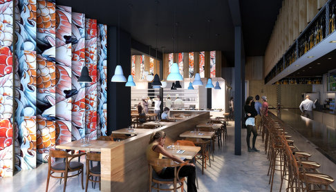 Wick Architecture SakeDojo Hospitality Design bar area | Wick ...