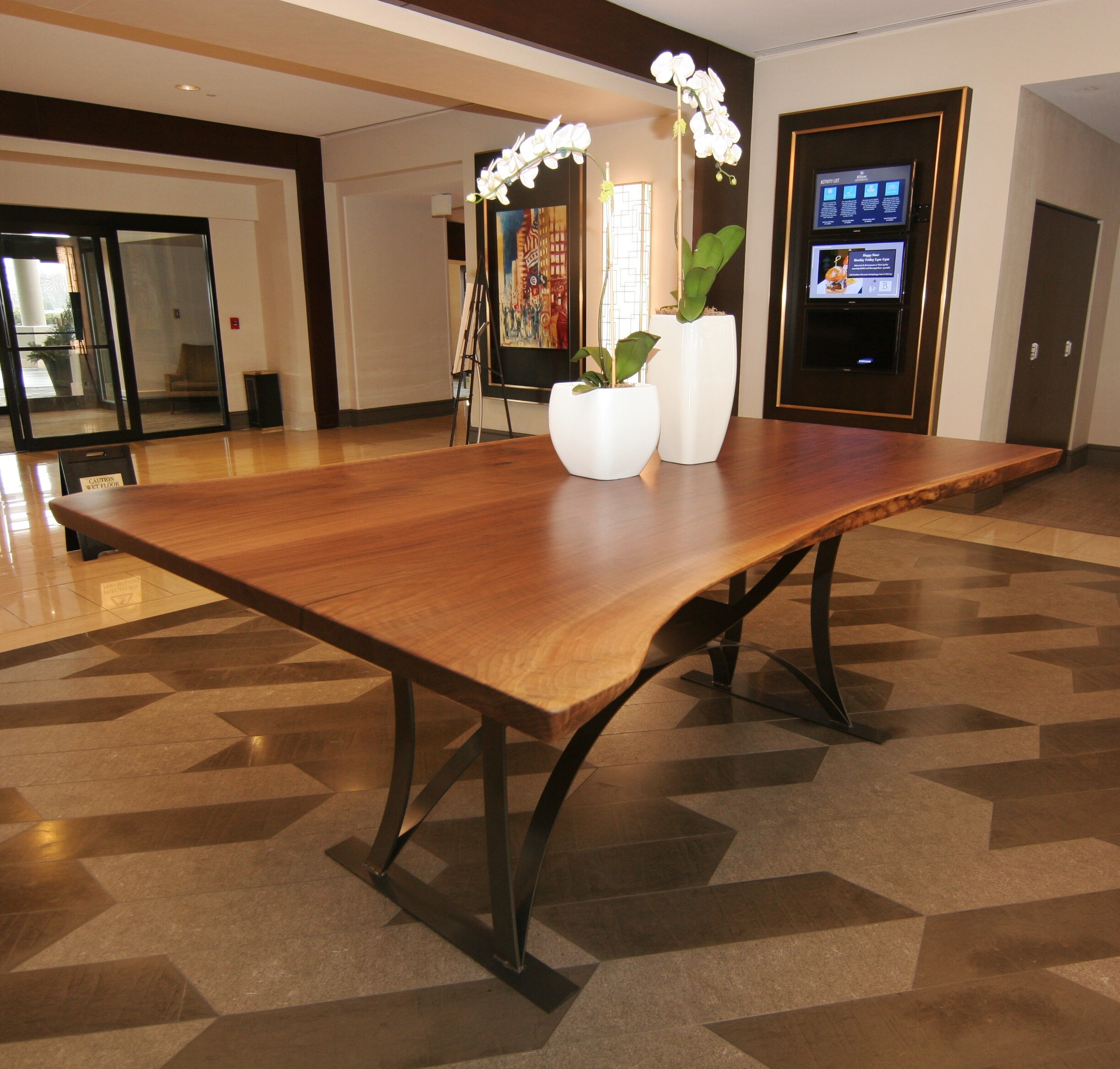 Wood Statements Walnut Live Edge Lobby Table | Wood Statements