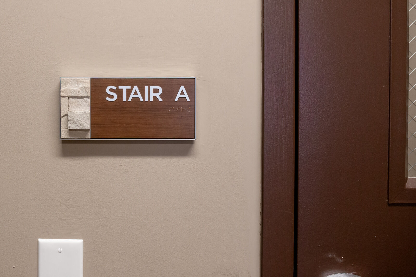 wood stone ada braille signage | Welch Sign