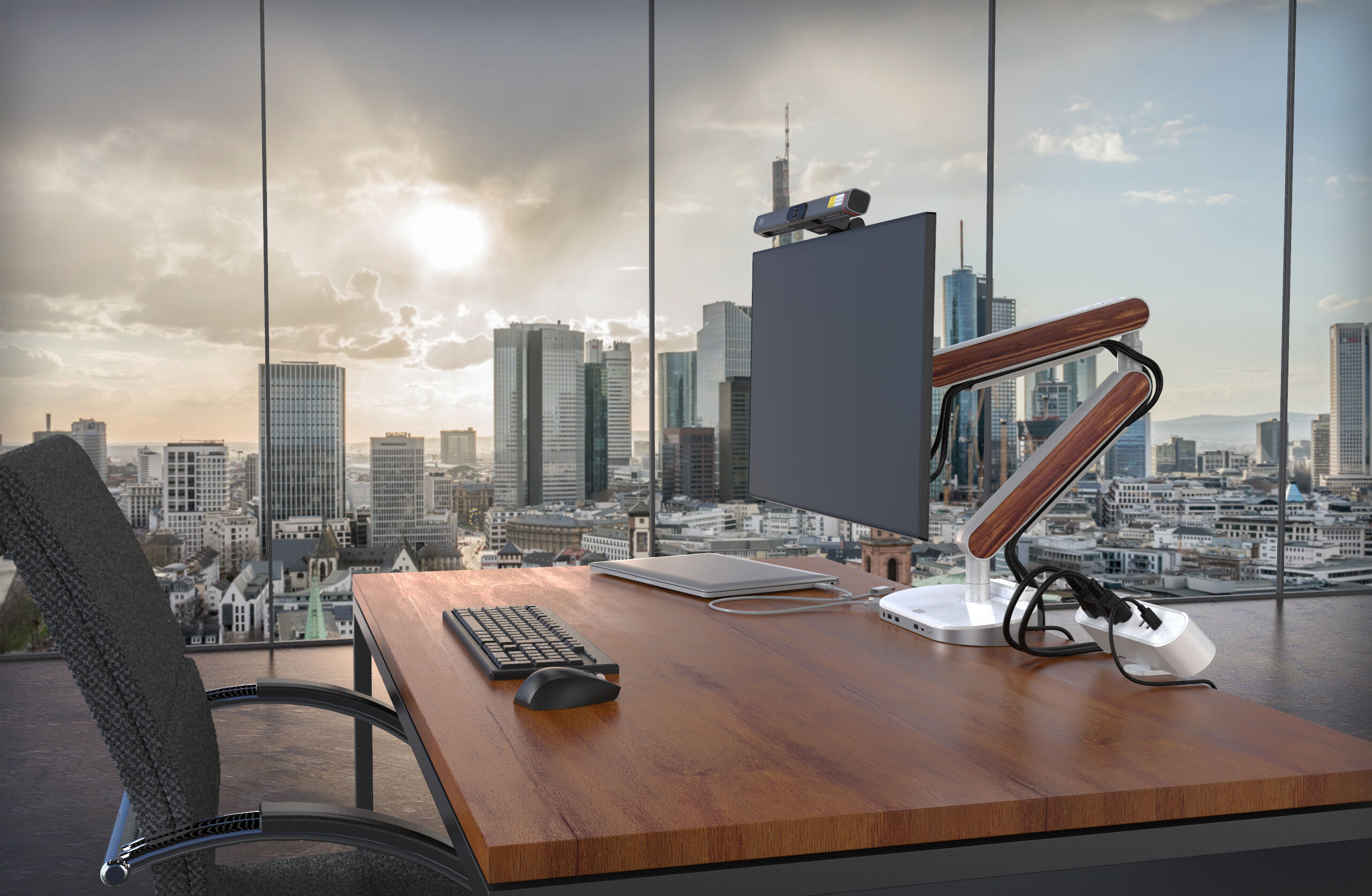 Zgo tech Uvio Single desk Wood panel | Zgo Technologies