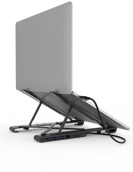 ZX - Portable Adjustable Laptop Stand with Built-In Docking Station ...