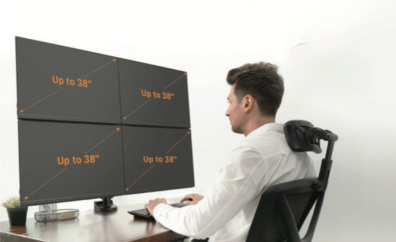 ZP4 Quad, Post Mounted Monitor Arm | Zgo Technologies