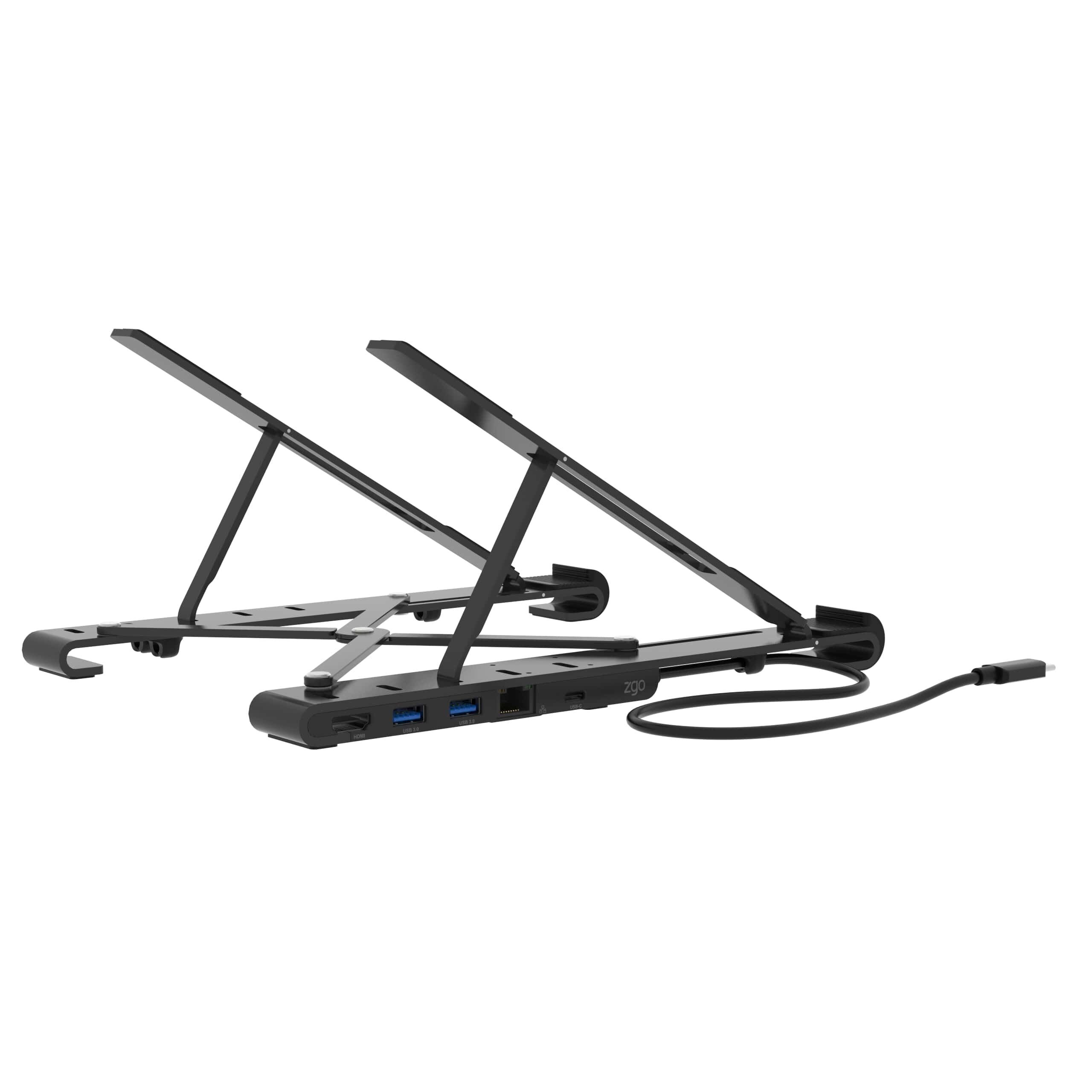 ZX - Portable Adjustable Laptop Stand with Built-In Docking Station ...